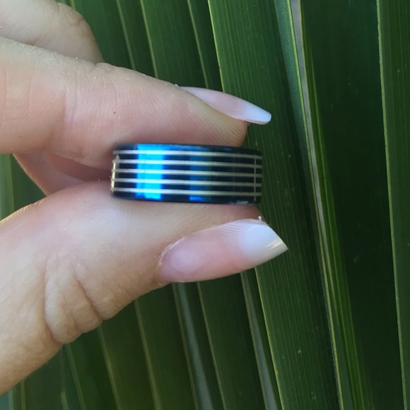 Jewelry | Nwt Stainless Steel Blue Ring | Poshmark